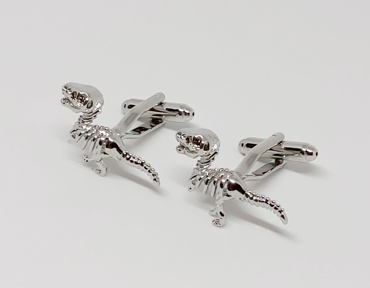 Dinosaur Cufflinks – Silver Science
